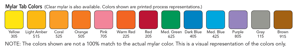 Mylar Color Chart | Admore® Folders